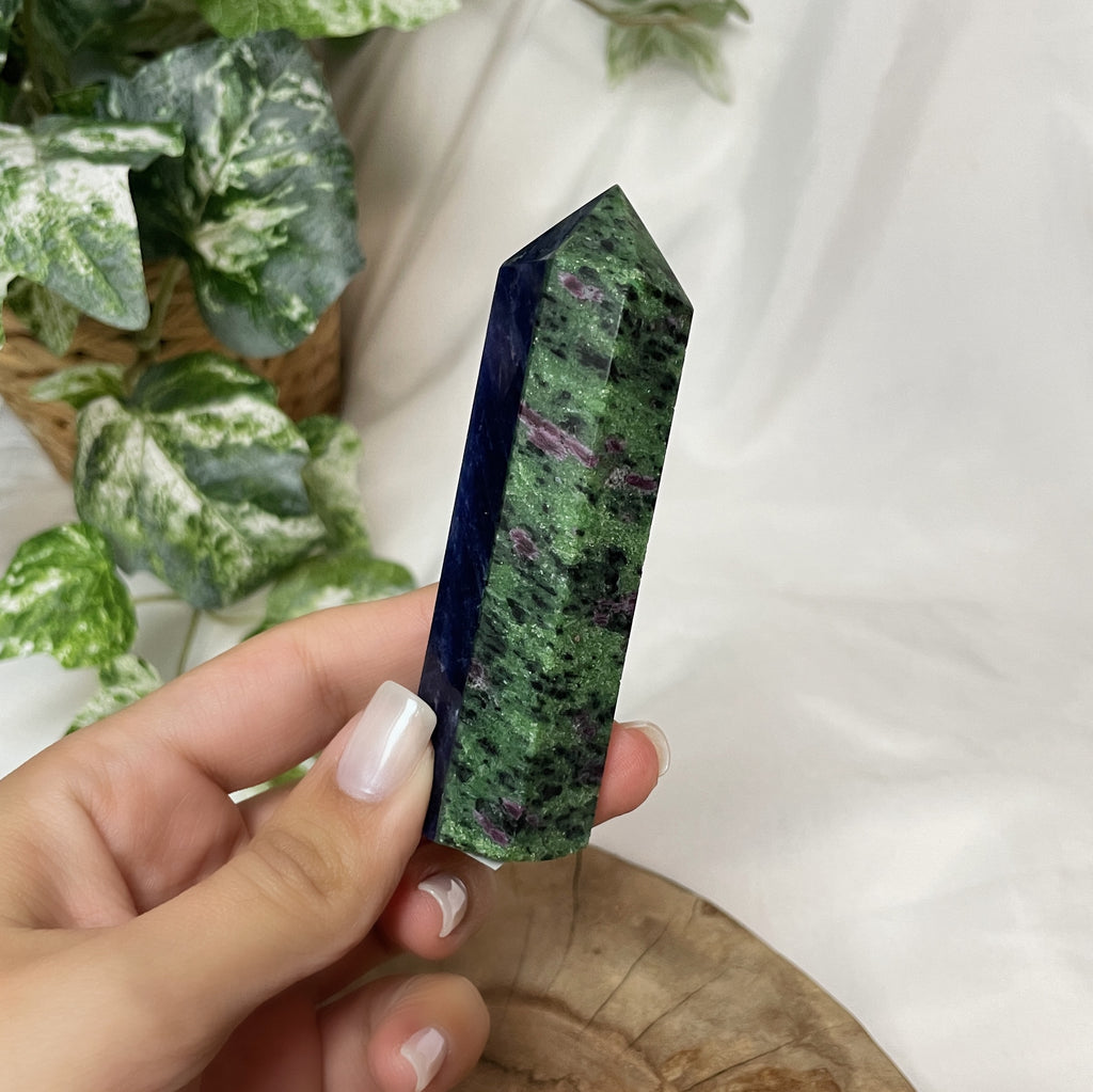 Ruby in Zoisite and Sodalite Spliced Generator – Crystals and Pearls Australia