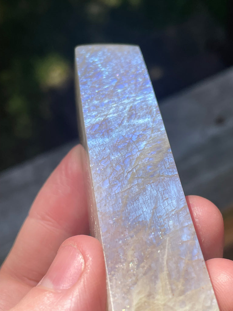 Balamorite | Obelisk | Blue Flash – Crystals and Pearls Australia