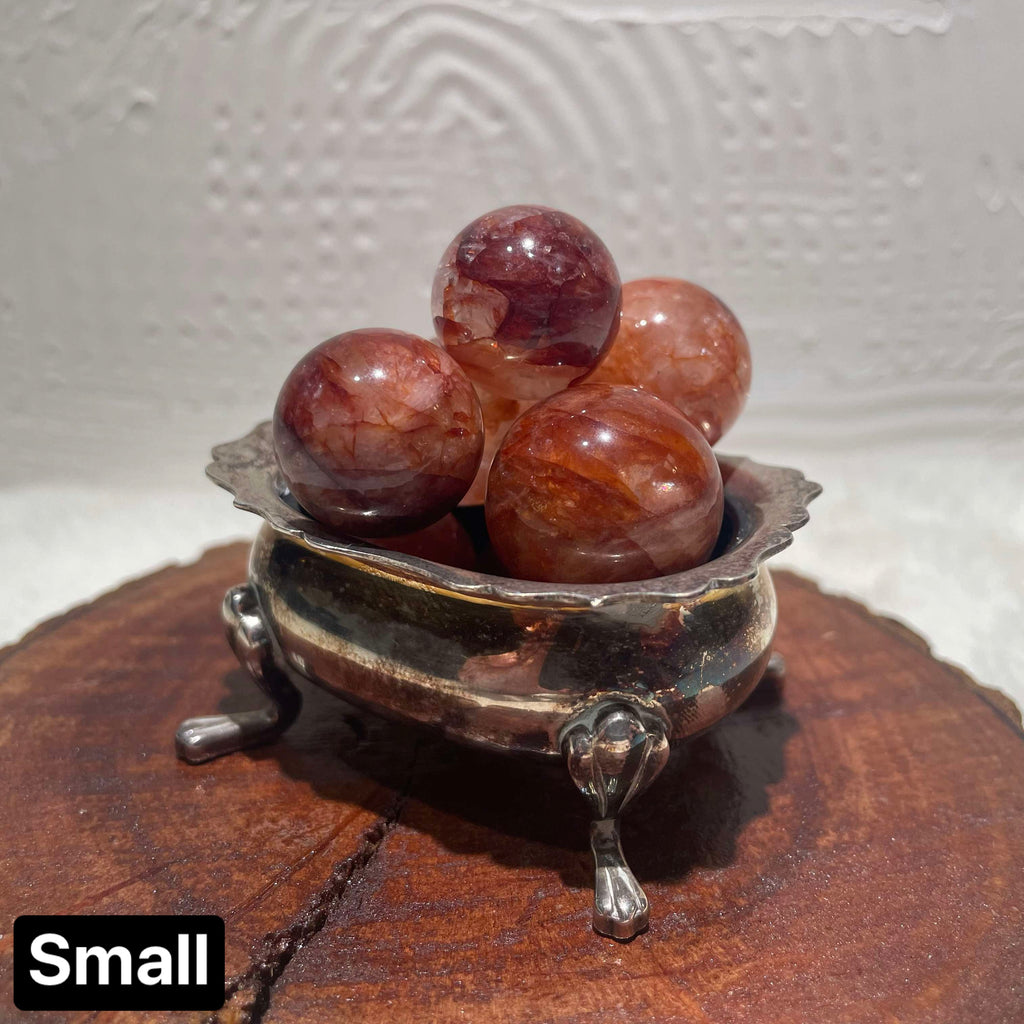 Fire Quartz Mini Spheres High Grade – Crystals and Pearls Australia